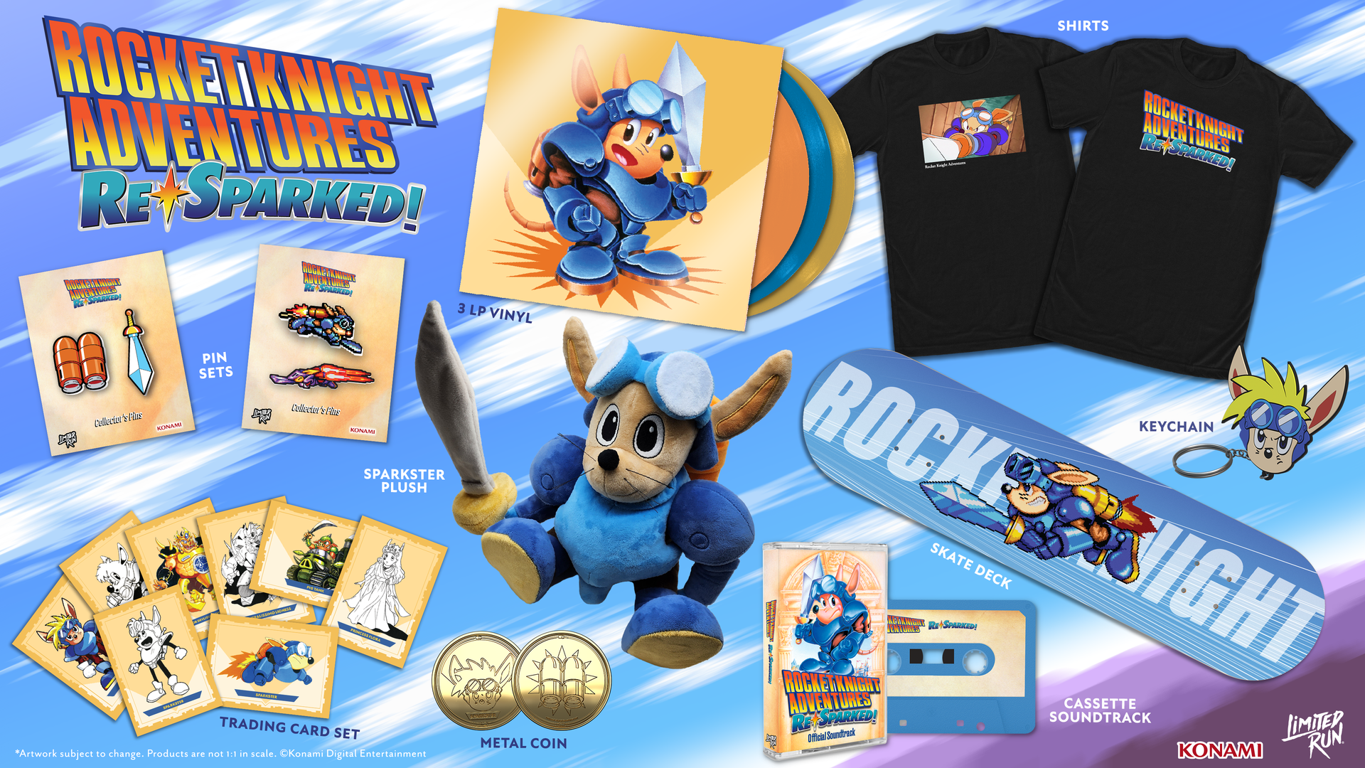 Rocket Knight Adventures: Re-Sparked Logo Tee – Limited Run Games