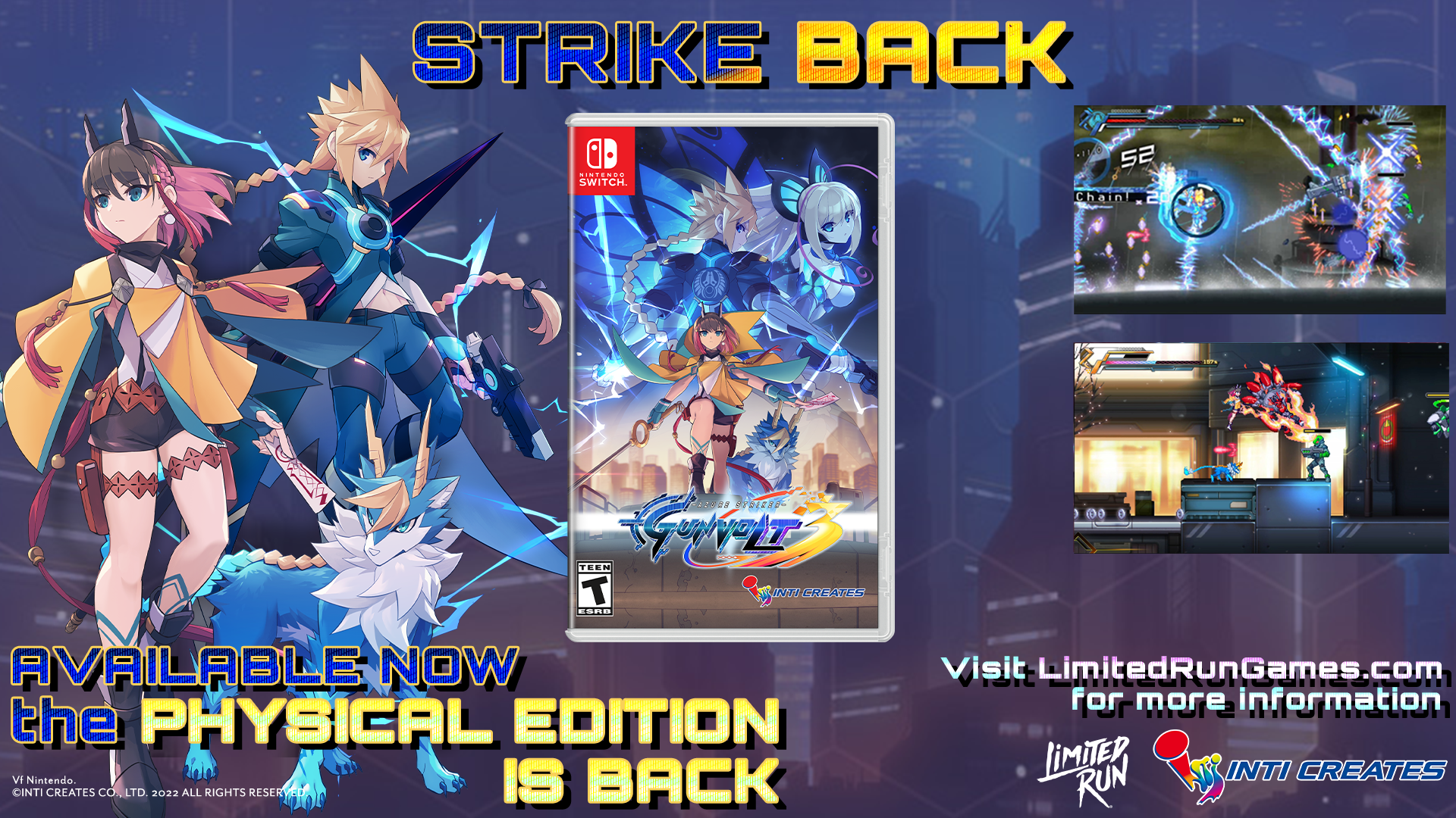 Azure Striker Gunvolt 3 (Switch) – Limited Run Games
