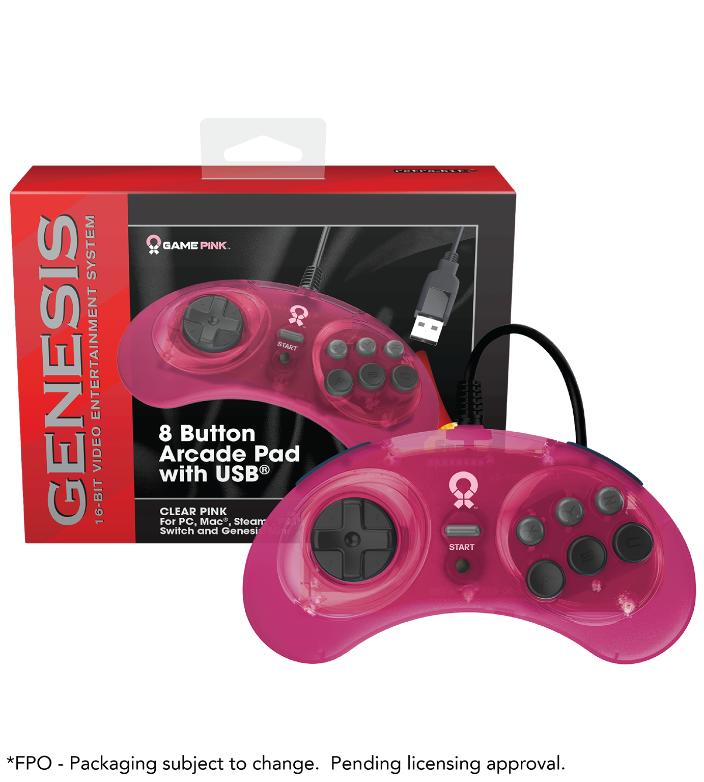 Official Sega Genesis Pink USB Controller – Limited Run Games